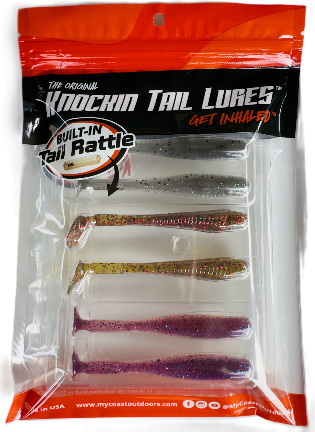 3.25" Scented, Built-In Tail Rattle – Knockin Tail Lures Built-In Tail ...